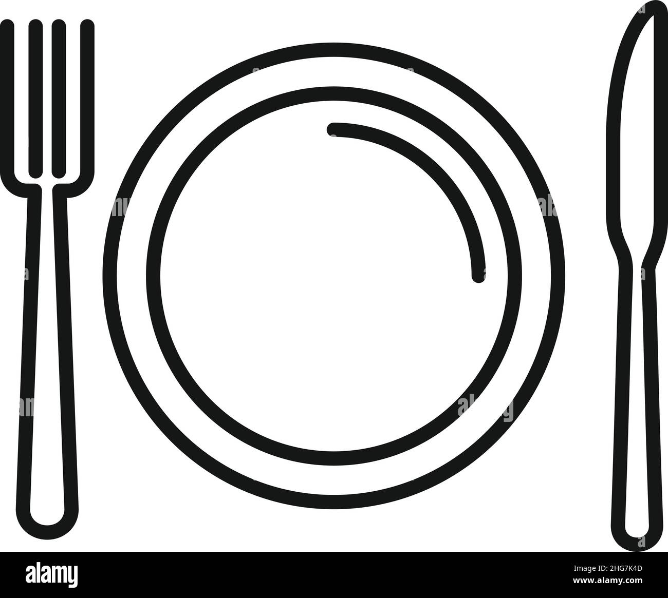 Plate restaurant icon outline vector. Food dinner. Menu eat Stock ...