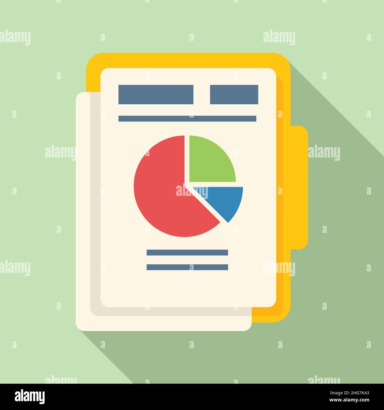 Report folder icon flat vector. Analysis document. Paper graphic Stock ...