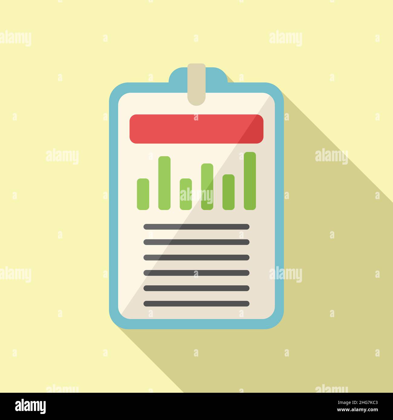 Modern report icon flat vector. File market. Chart data Stock Vector ...