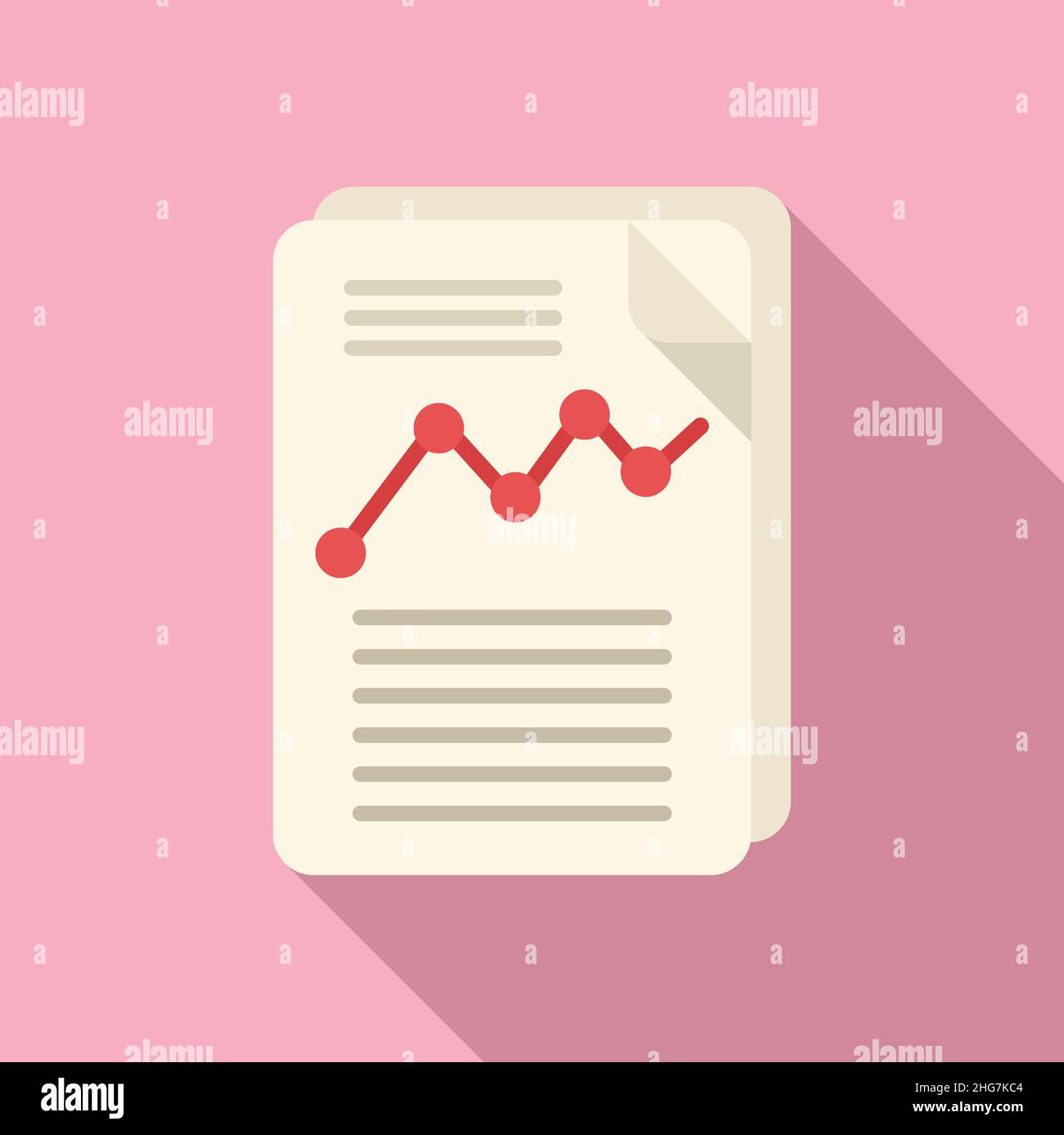 Graphic report icon flat vector. Finance page. Business paper Stock ...