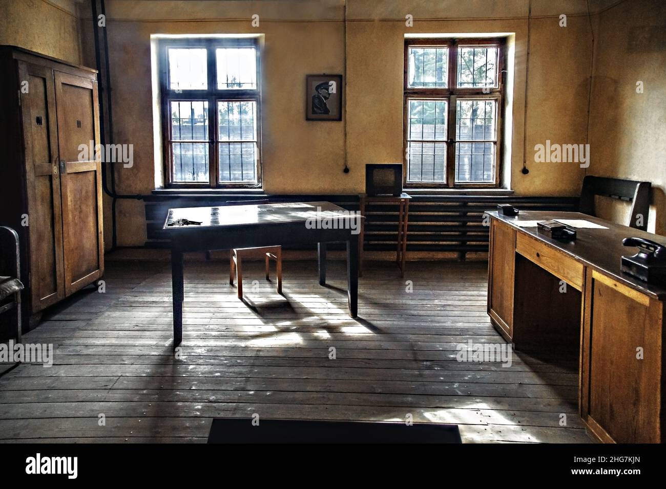 German Nazi SS general office, Auschwitz Birkenau Concentration Camp ...