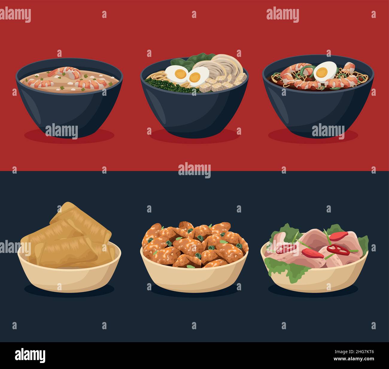 six chinese food icons Stock Vector Image & Art - Alamy