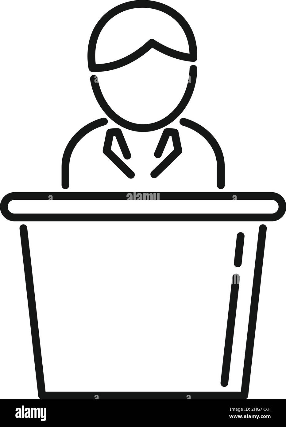 Speaker Tribune Icon Outline Vector Speech Podium Conference Lecture
