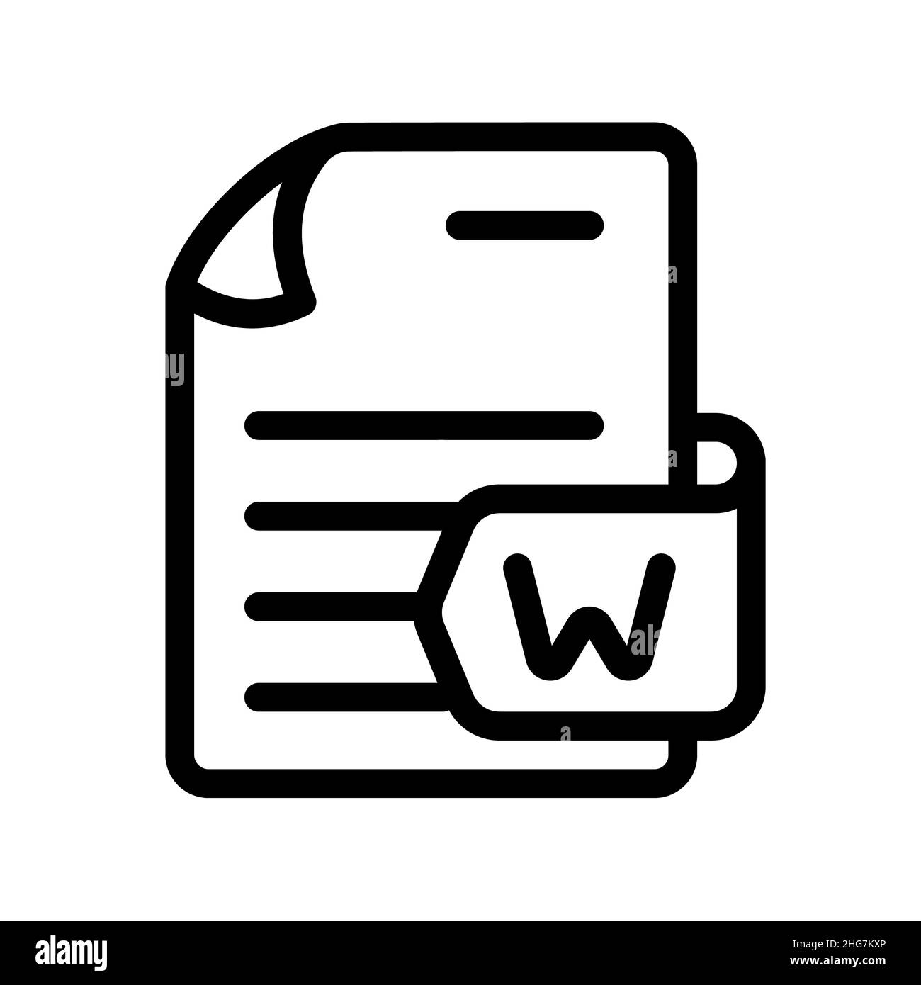 word document file paper docs format single isolated icon with outline ...