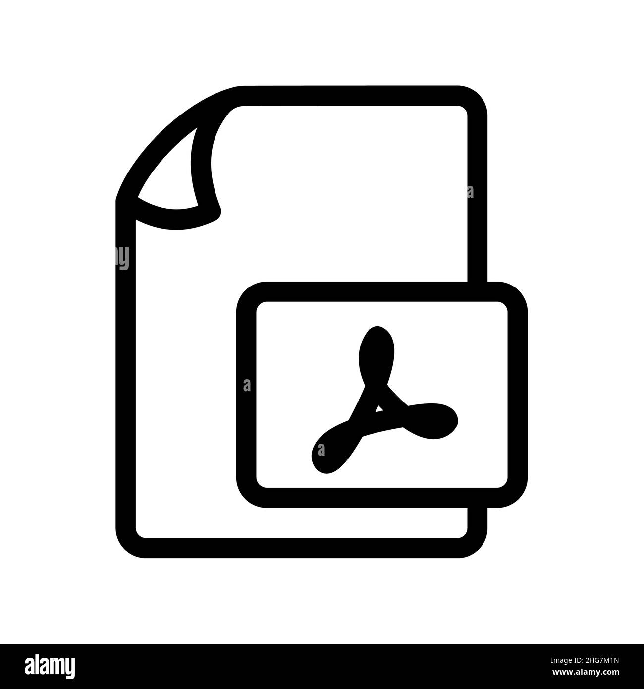 pdf document file paper page portable format single isolated icon with outline style vector ...