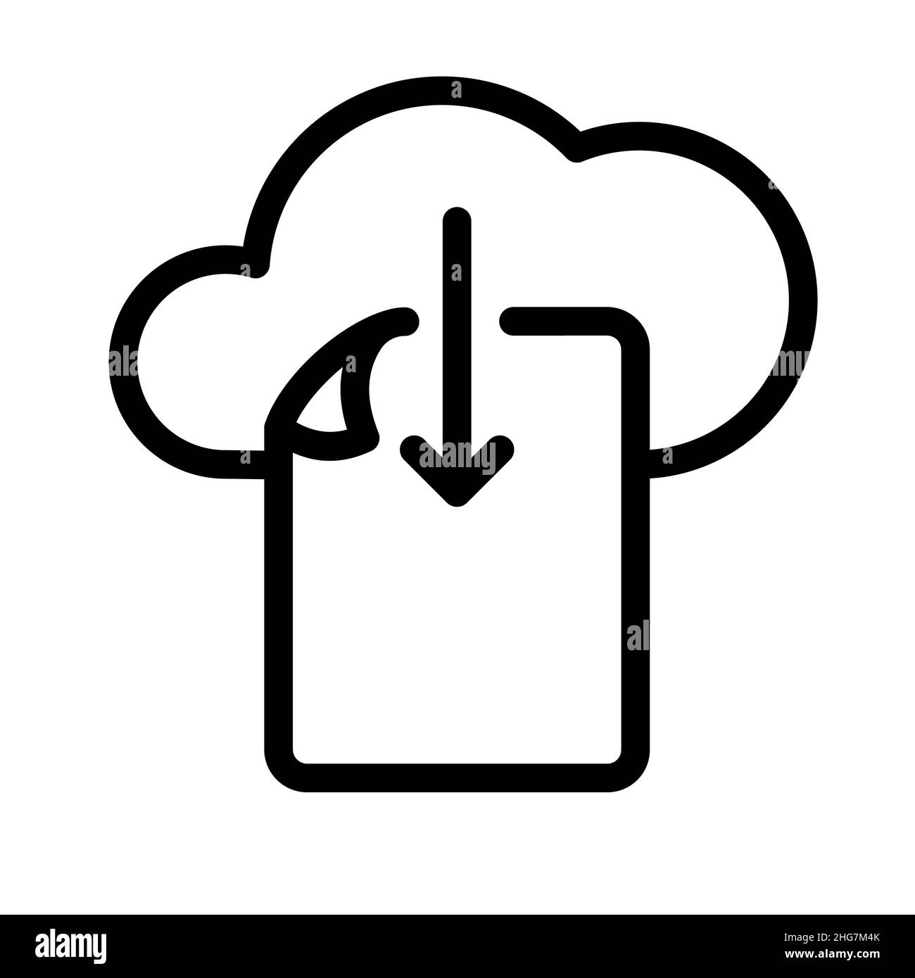 download document file paper page cloud single isolated icon with ...