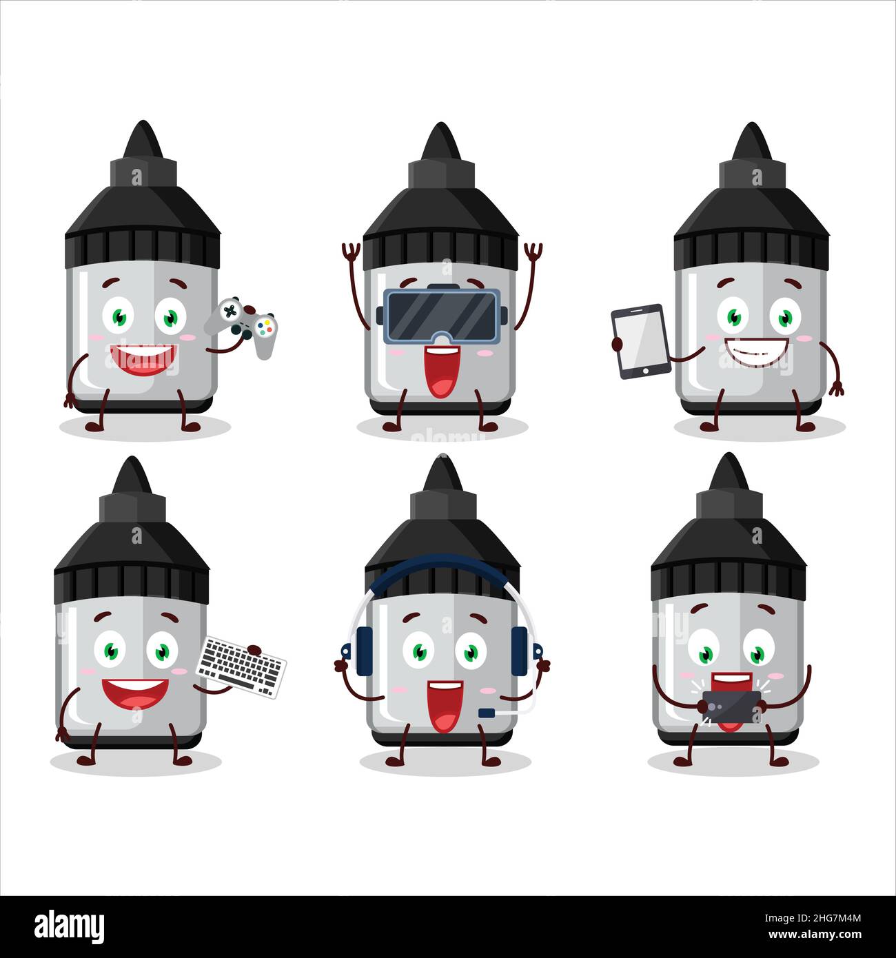 Whiteboard Marker Cartoon Character Are Playing Games With Various Cute
