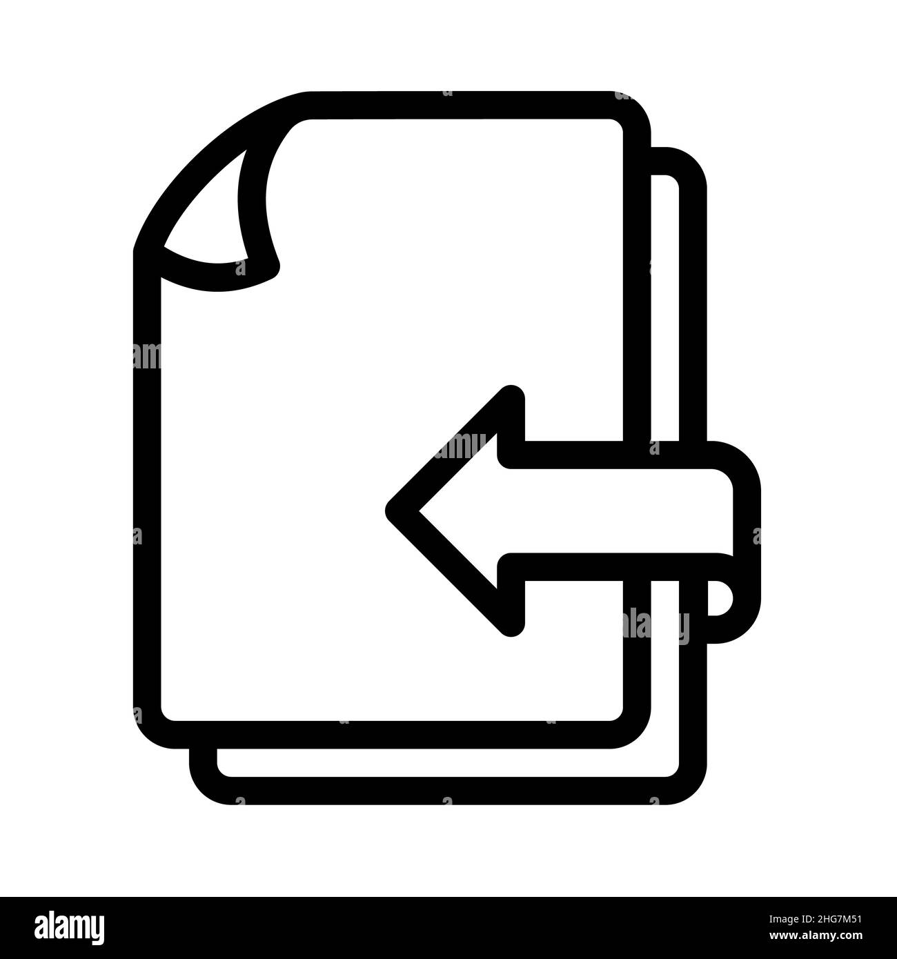 merge document file paper page merging single isolated icon with outline style vector ...