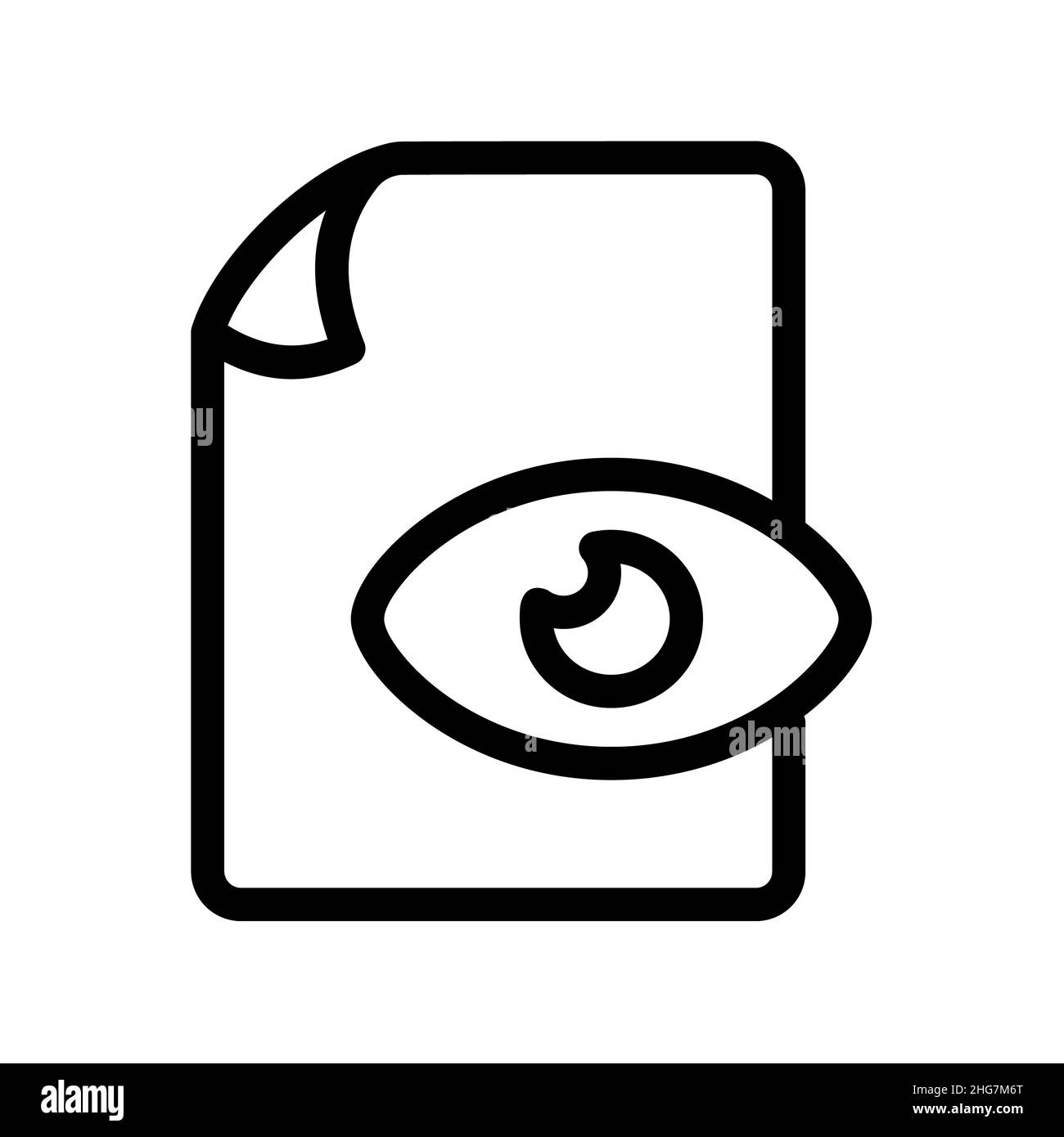 preview document file paper page view eye single isolated icon with ...