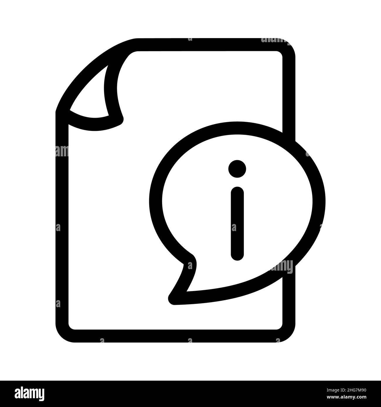 Information Document File Paper Page Help Manual Single Isolated Icon With Outline Style Vector