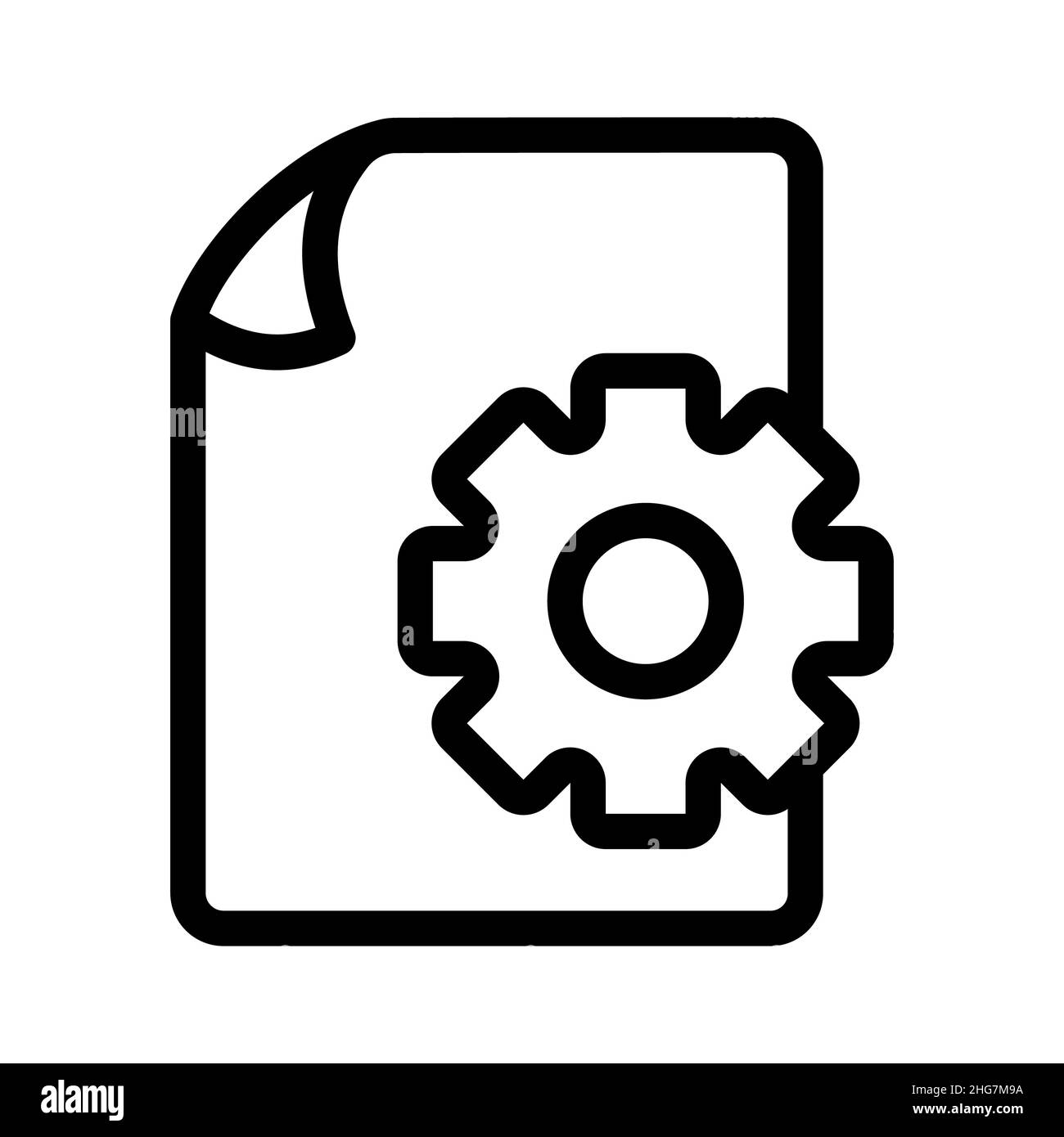 Setting Document File Paper Page Configuration Single Isolated Icon With Outline Style Vector