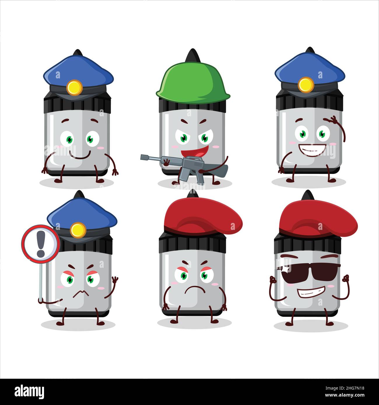 A dedicated Police officer of whiteboard marker mascot design style ...