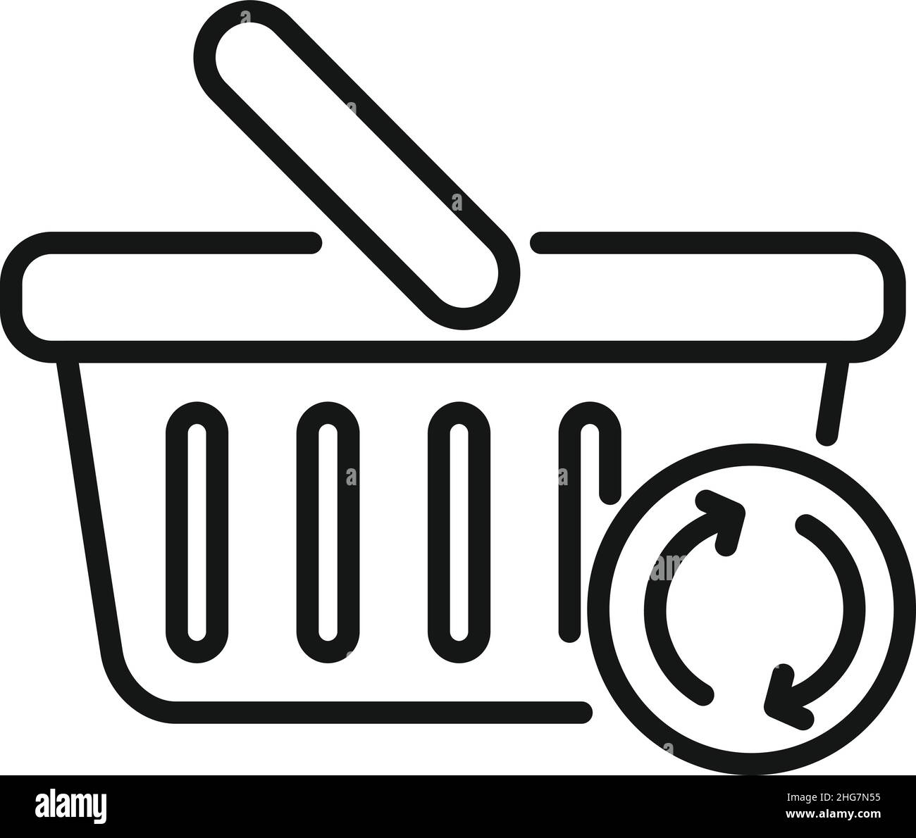 Online shop basket icon outline vector. Sale store. Web internet Stock ...