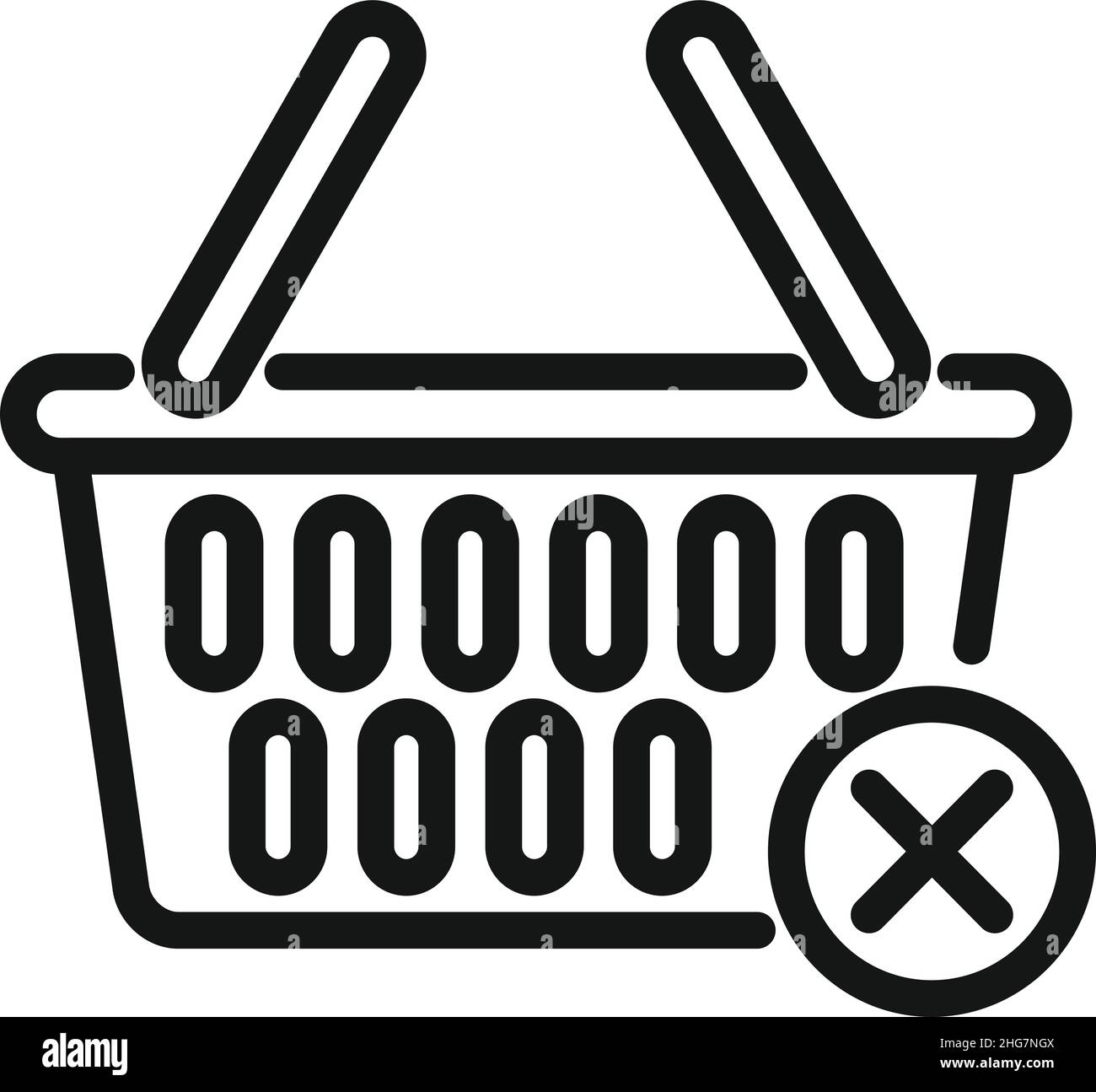 No online basket icon outline vector. Sale shop. Store web Stock Vector ...