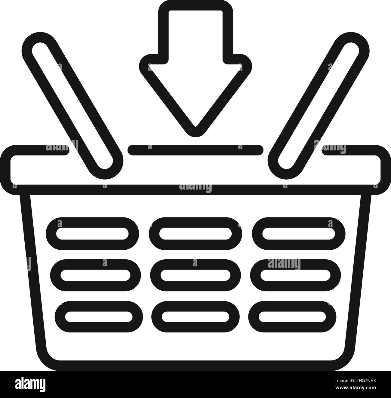 Shop basket icon outline vector. Store sale. Internet card Stock Vector ...