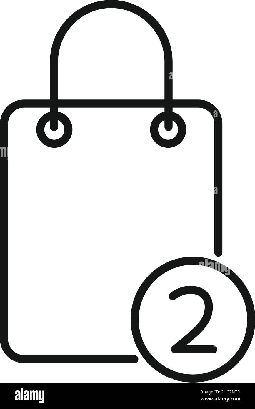 Online shop bag icon outline vector. Web store. Internet card Stock ...