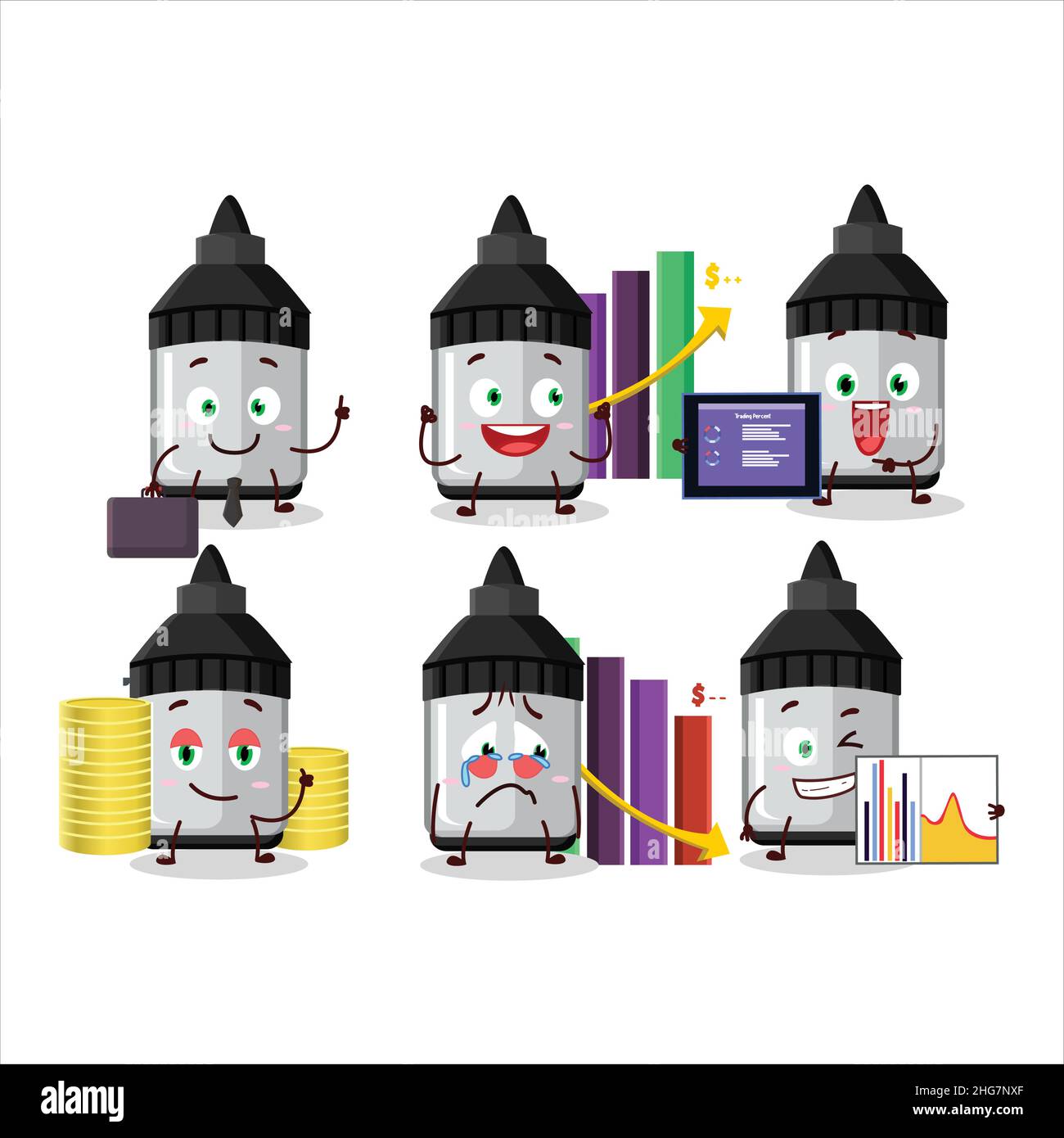 Whiteboard marker character designs as a trader investment mascot ...