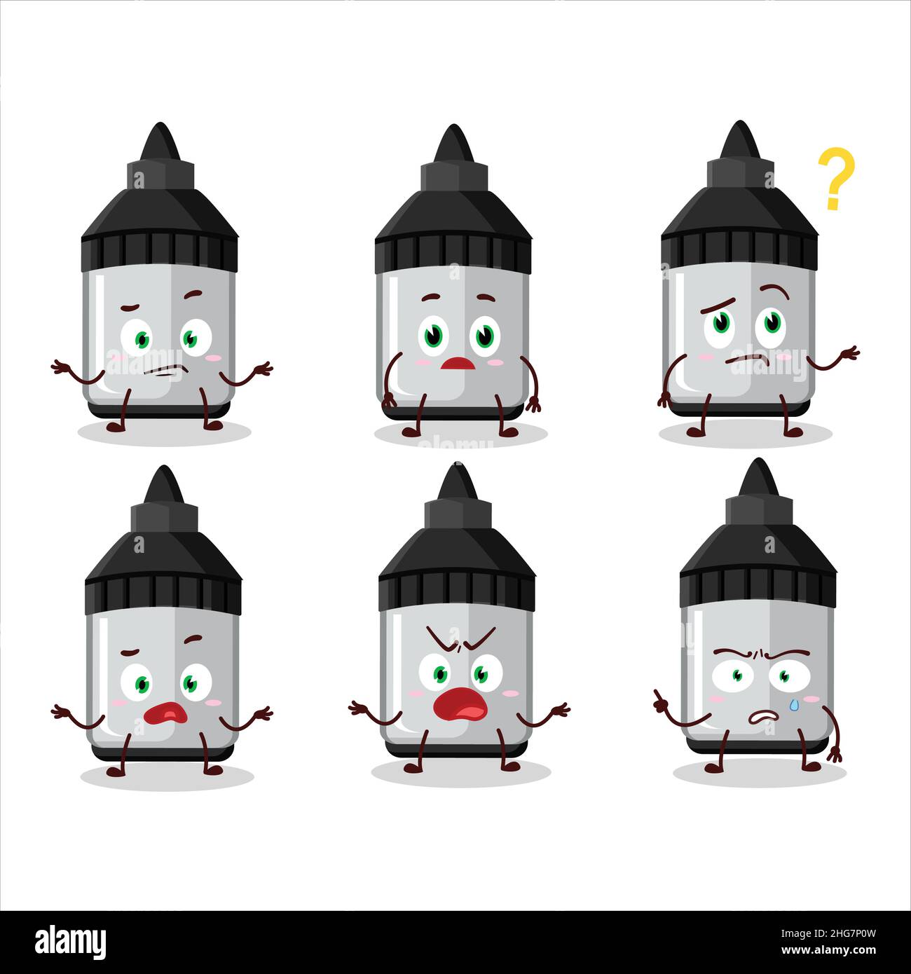 Cartoon character of whiteboard marker with what expression. Vector ...