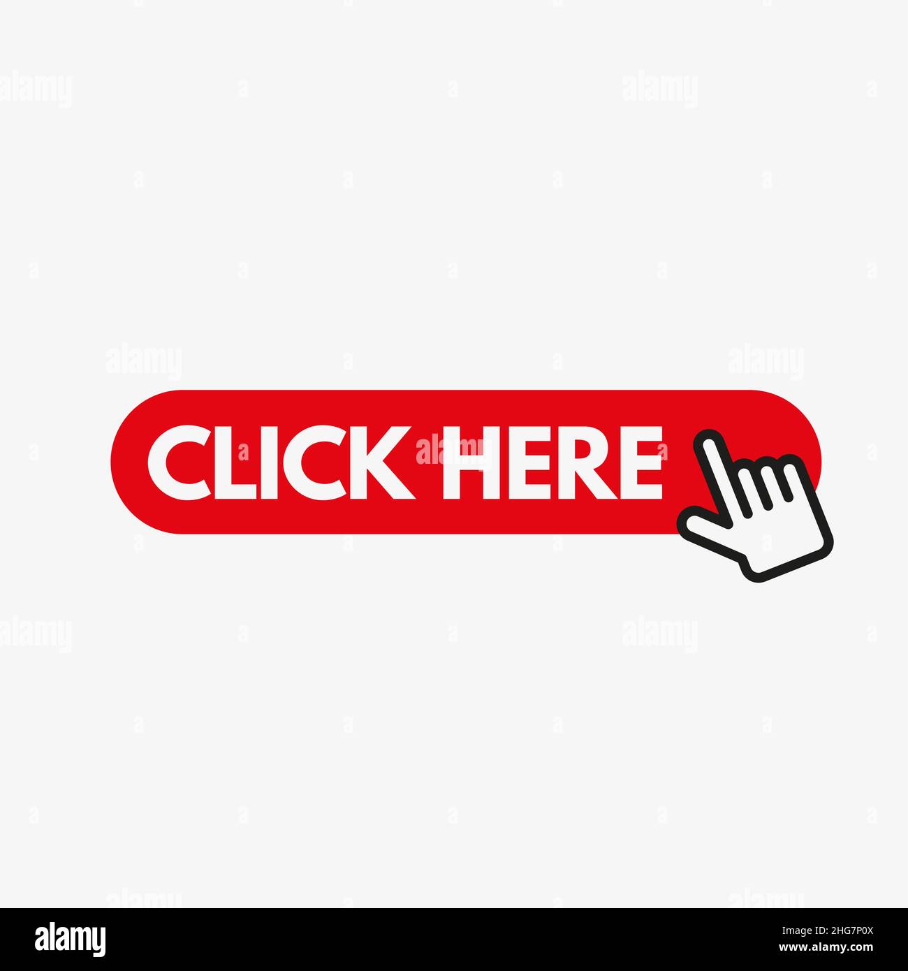 Click here button and cursor clicking. Vector icon Stock Vector Image ...