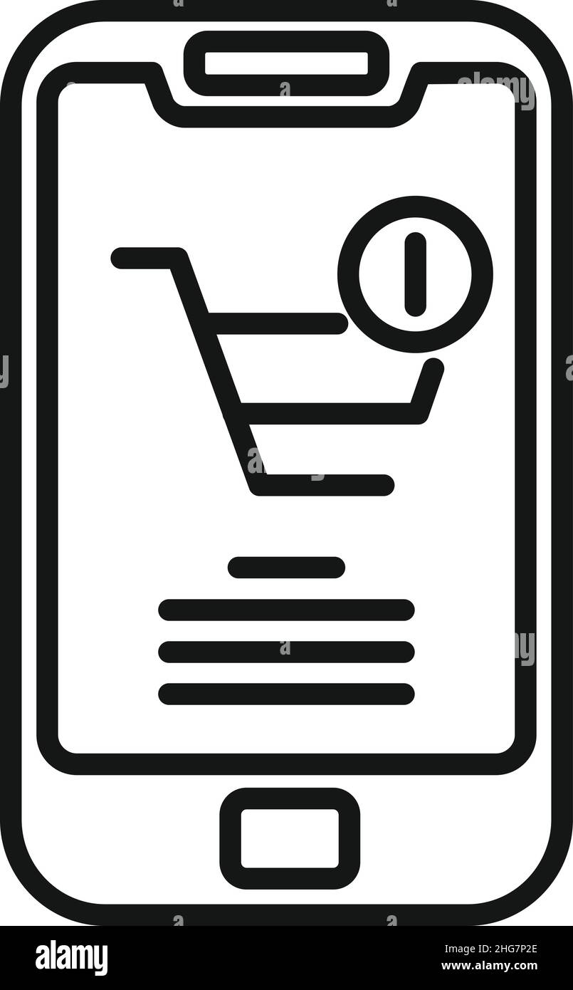Phone shop cart icon outline vector. Sale store. Mobile money Stock ...