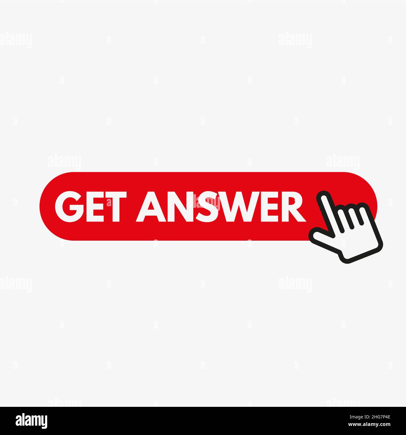 Get answer icon with cursor arrow and click button Stock Vector Image ...