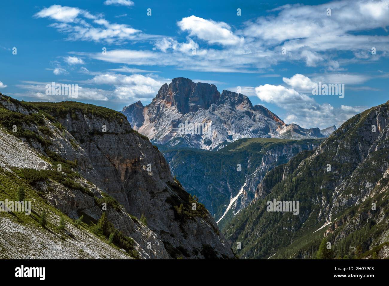 Croda Rossa Dolomite landscape in Tre cime national Park, Italy Stock ...