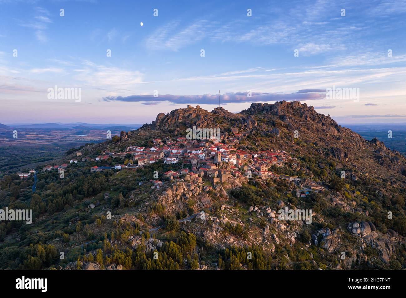 Monsanto village sunset portugal aerial hi-res stock photography and ...