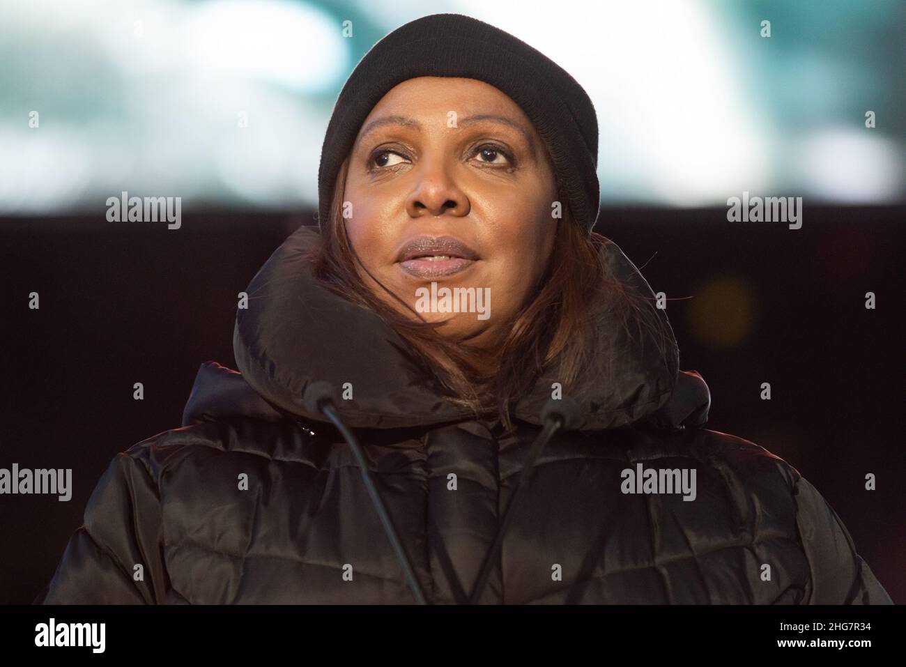 New York, USA. 12th Jan, 2022. NY State Attorney General Letitia James ...