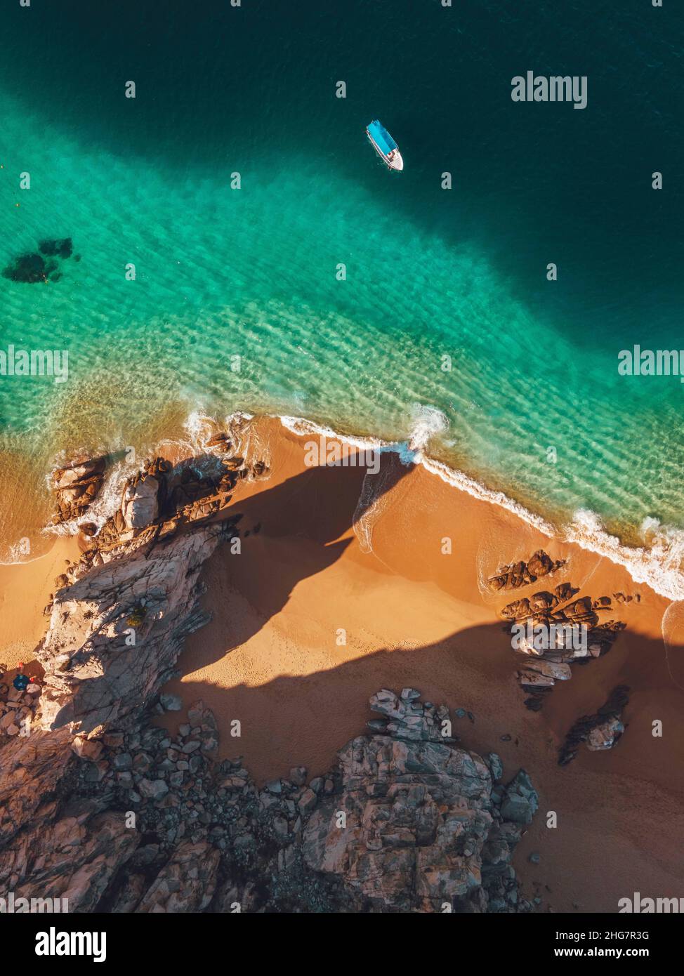 Drone view of cliff and beach in Cabo San Lucas Stock Photo - Alamy