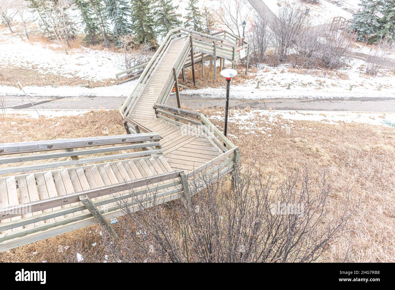 Snow walkway railing in hi-res stock photography and images - Alamy