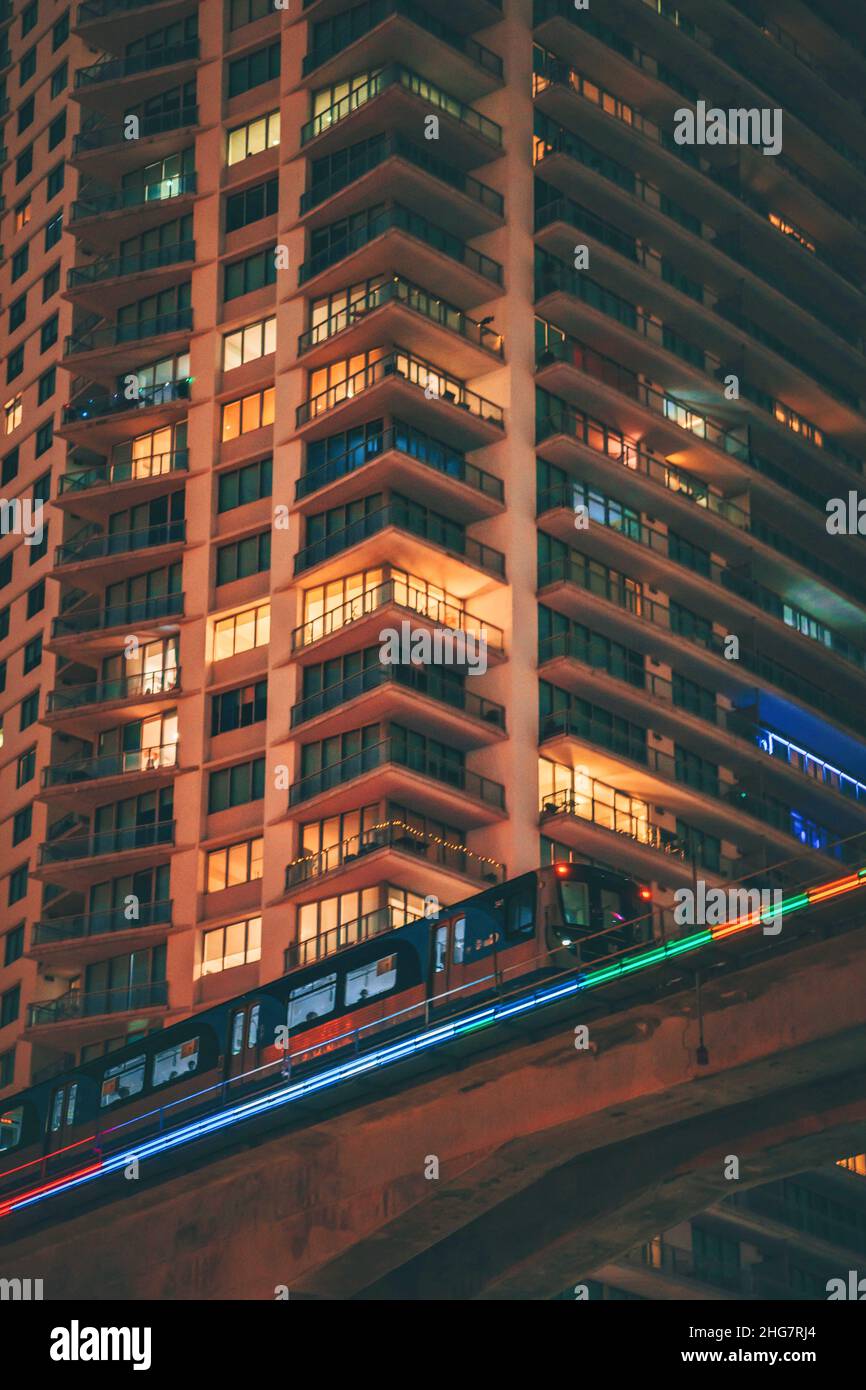 city night train building Brickell miami Stock Photo - Alamy
