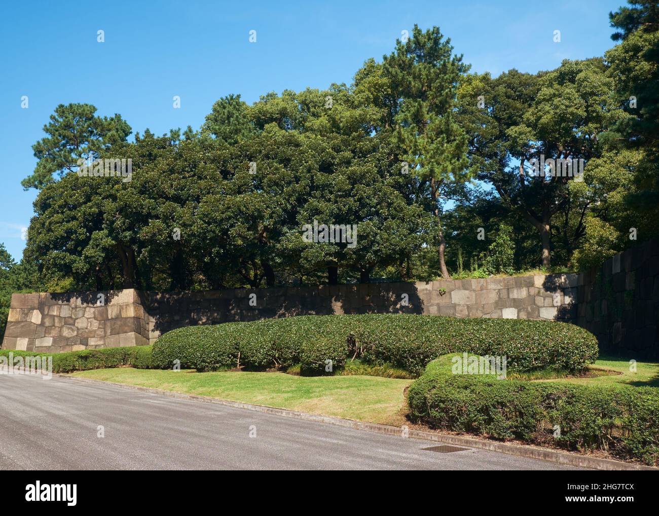 The view of the promenade trail along the defensive stone wall of old ...