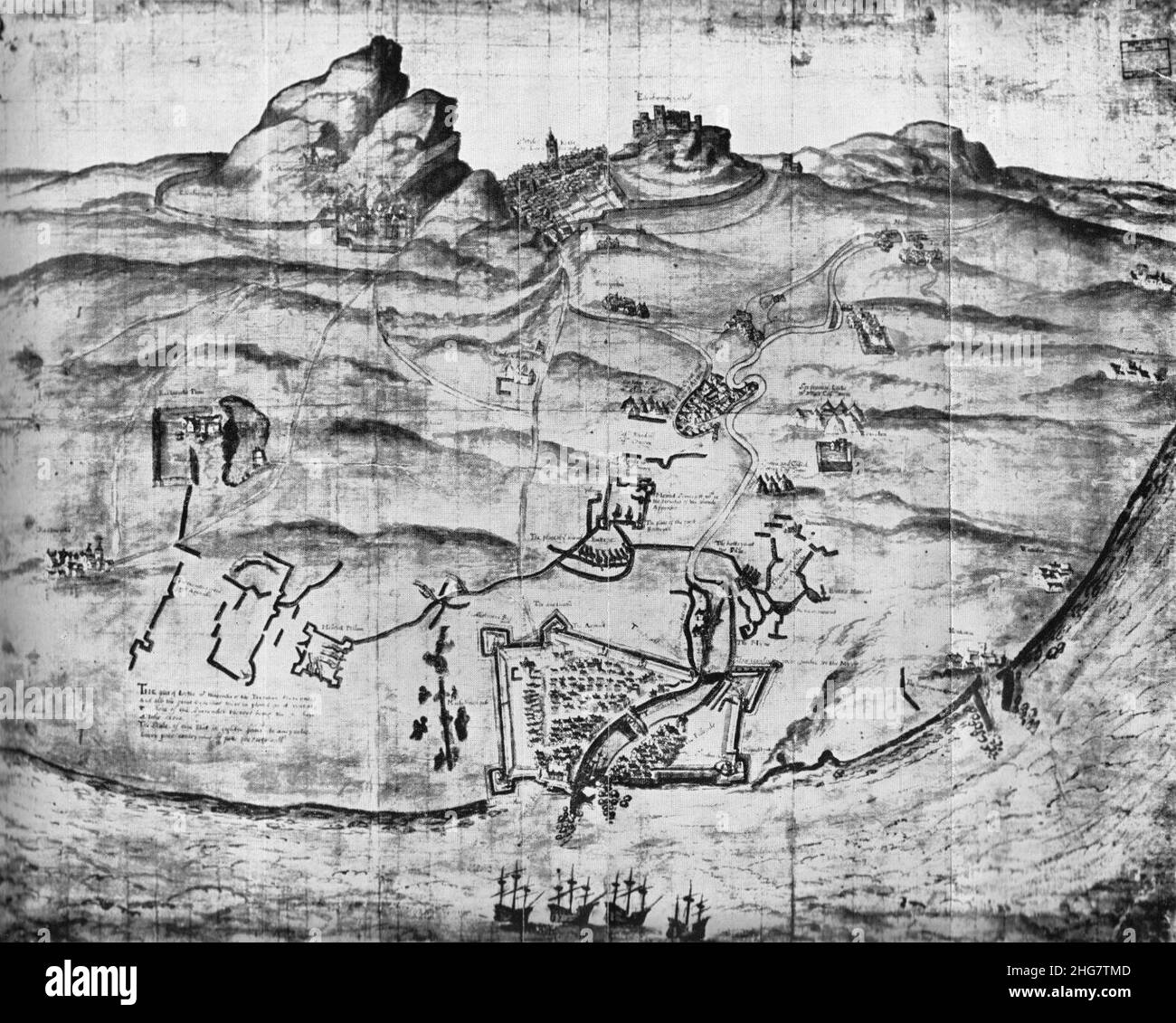 Siege of Leith map, 1560 Stock Photo - Alamy