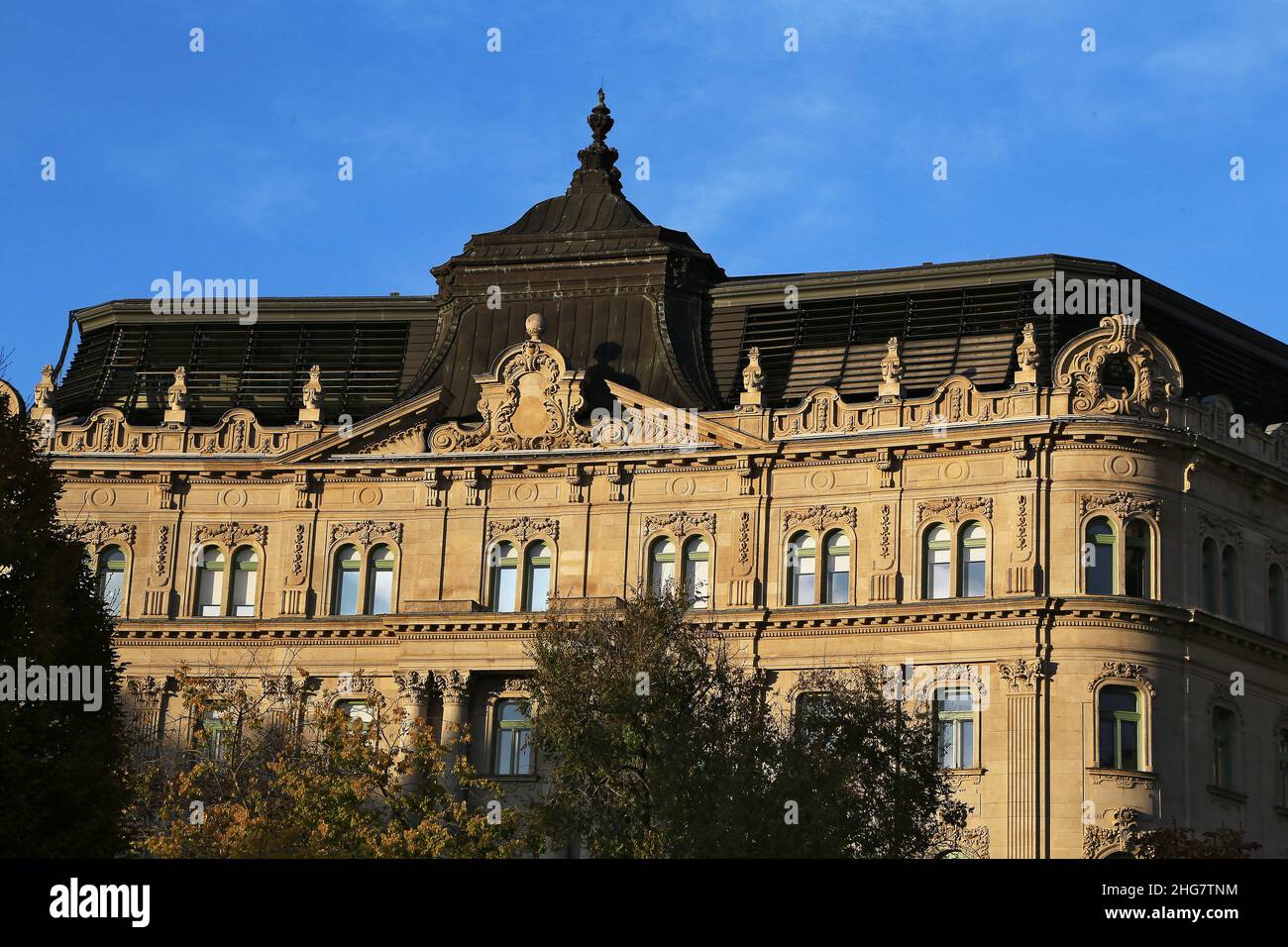 Ancient palace in the old city of Budapest at sunrise, Hungary Stock ...