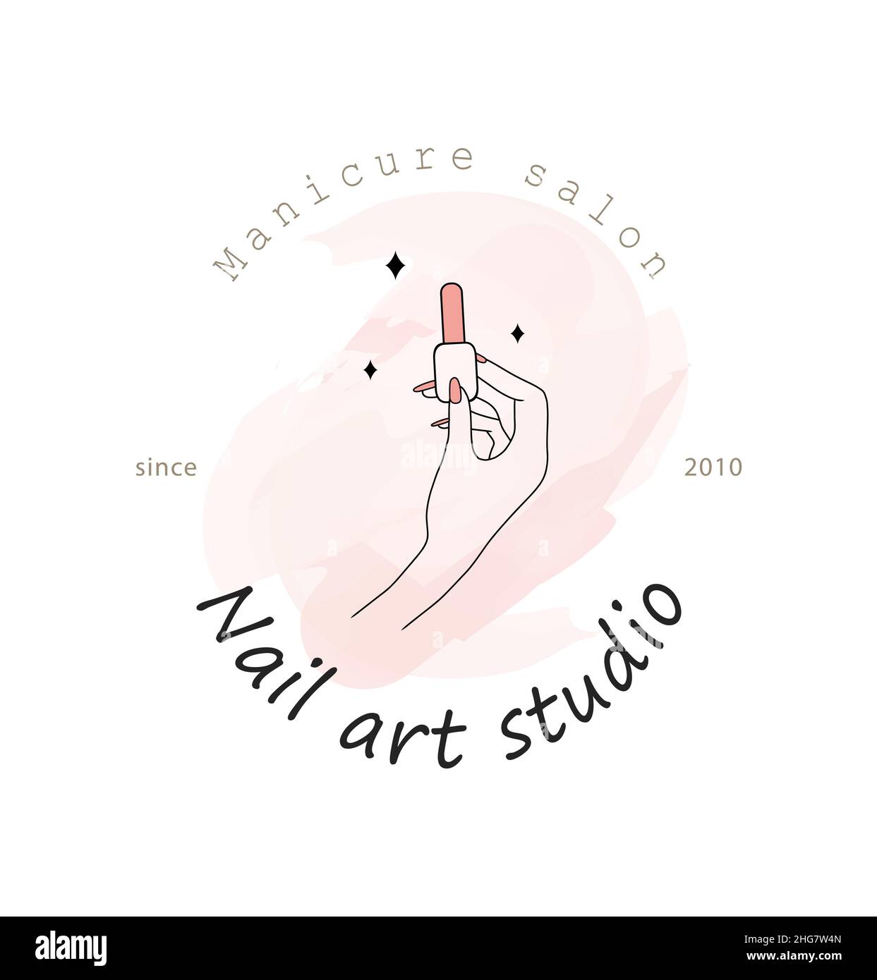Manicure logo template for nail art studio. Modern design for beauty ...