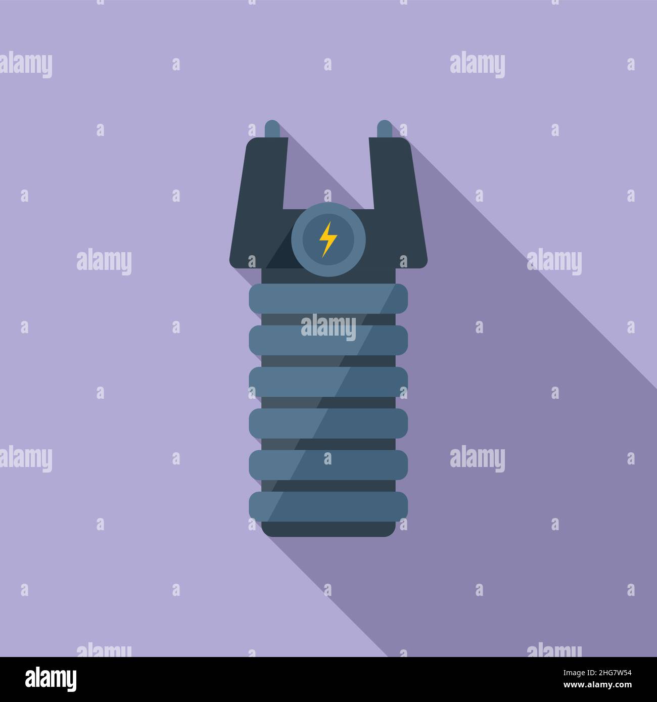 Taser security icon flat vector. Stun police. Gun tazer Stock Vector ...