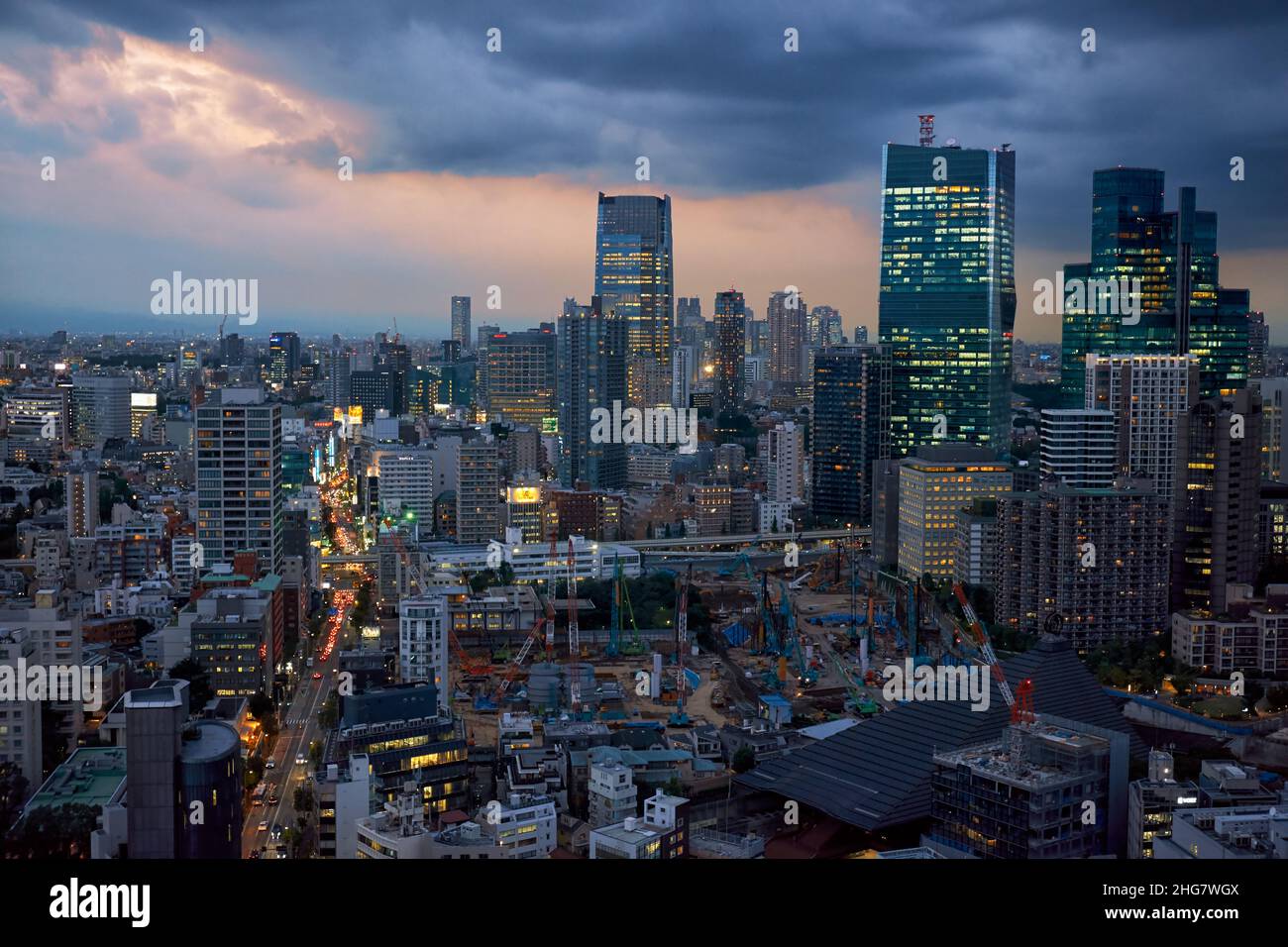 Tokyo, Japan - October 23, 2019: The skyscrapers of ARK Hills as seen ...