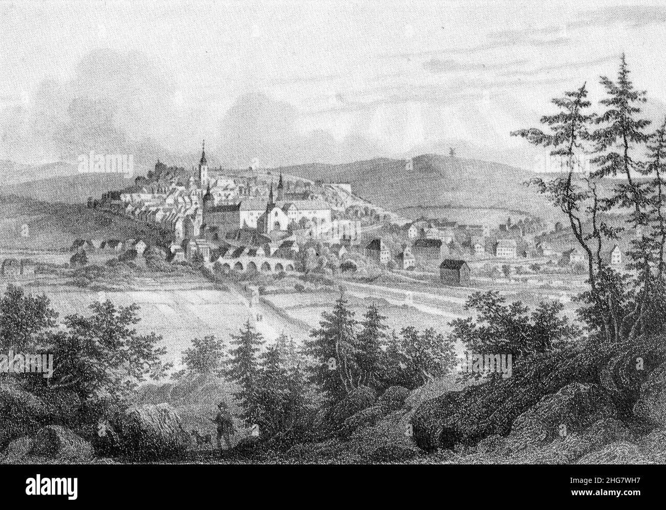 Siegen Panorama 1850 West Stock Photo - Alamy