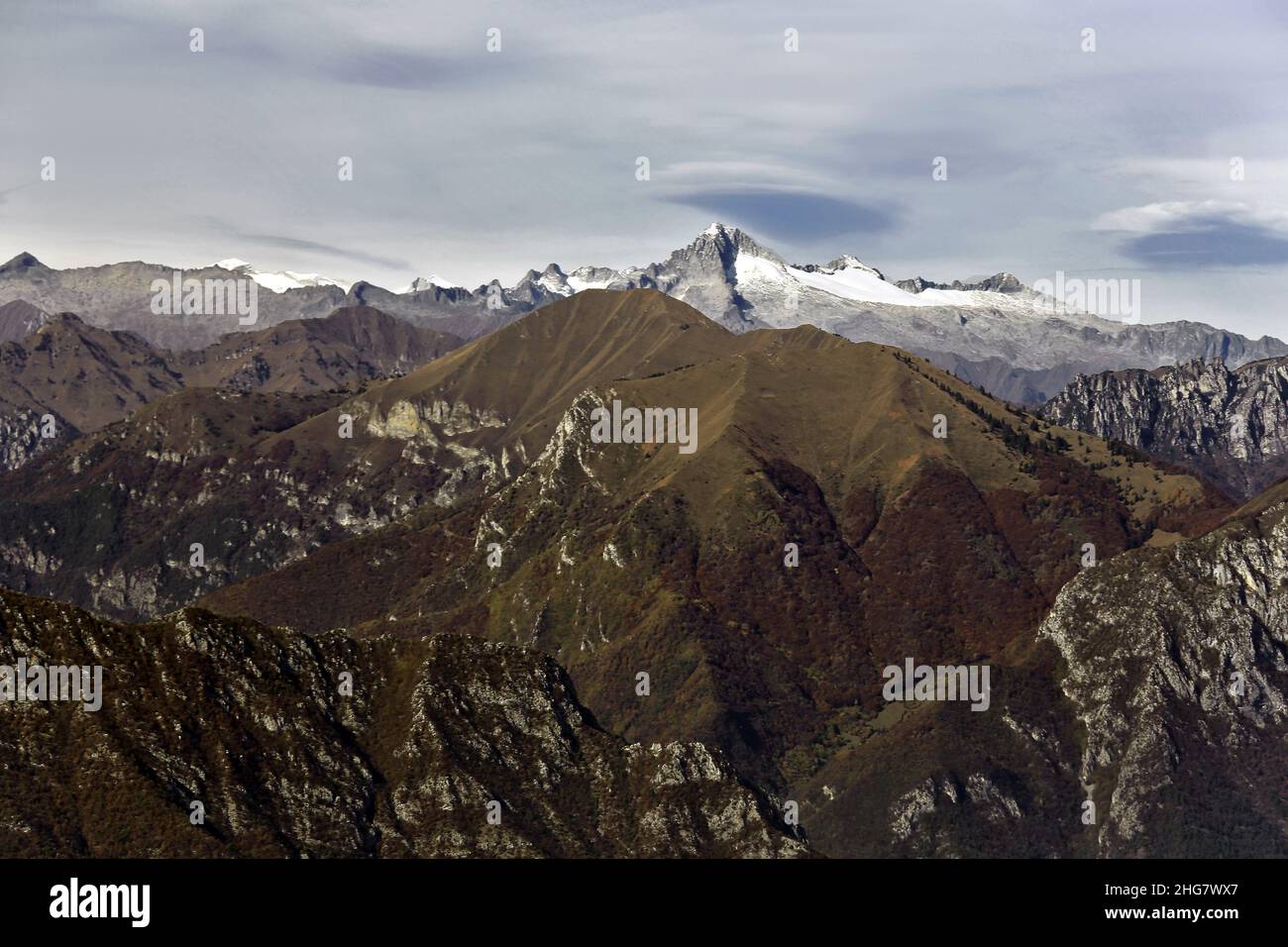 Adamello italian Unesco dolomite panorama, Italy, Brescia Stock Photo ...