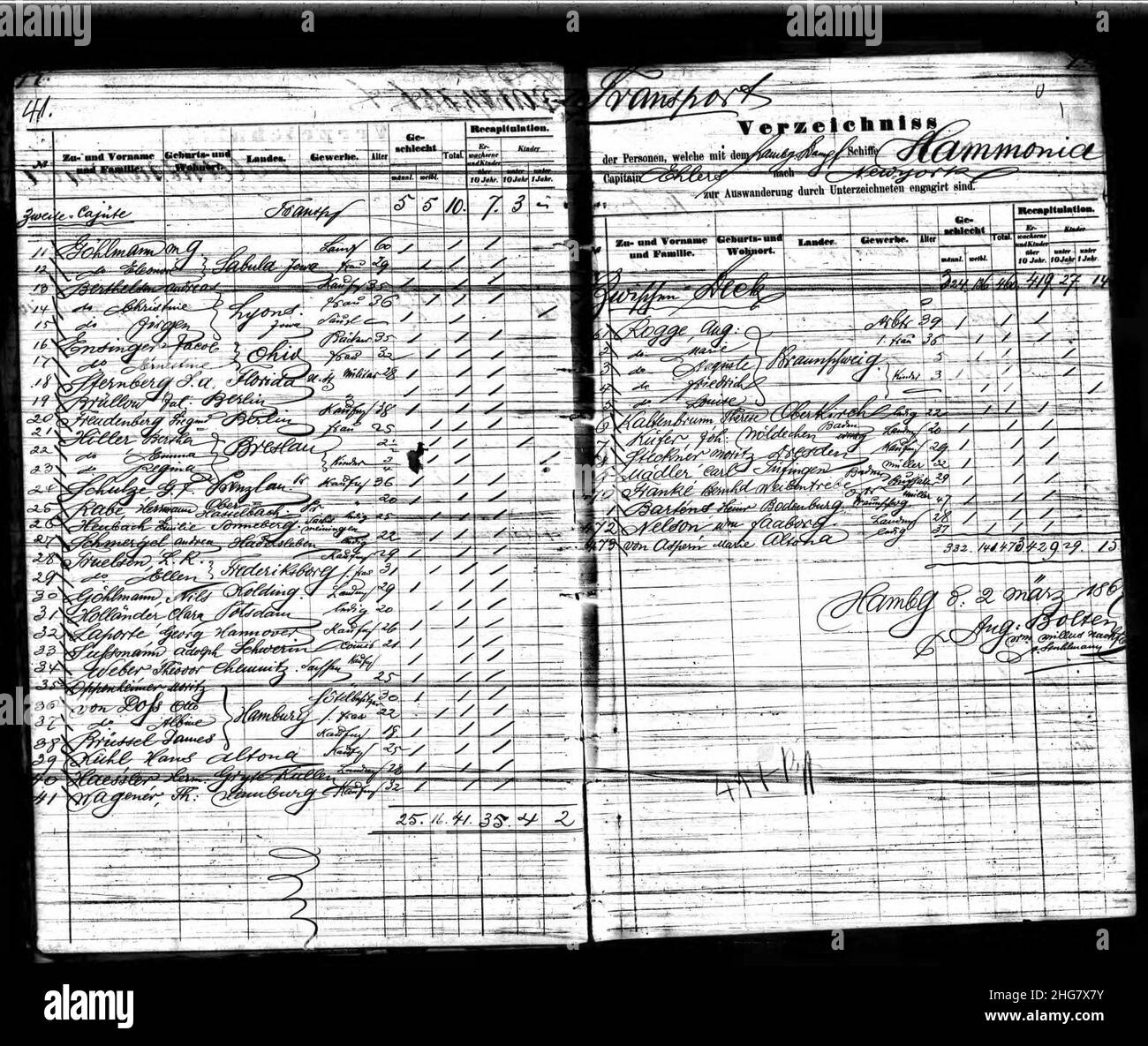 Siegmund Freudenberg (1828-1908) of Berlin migrating from from Hamburg ...