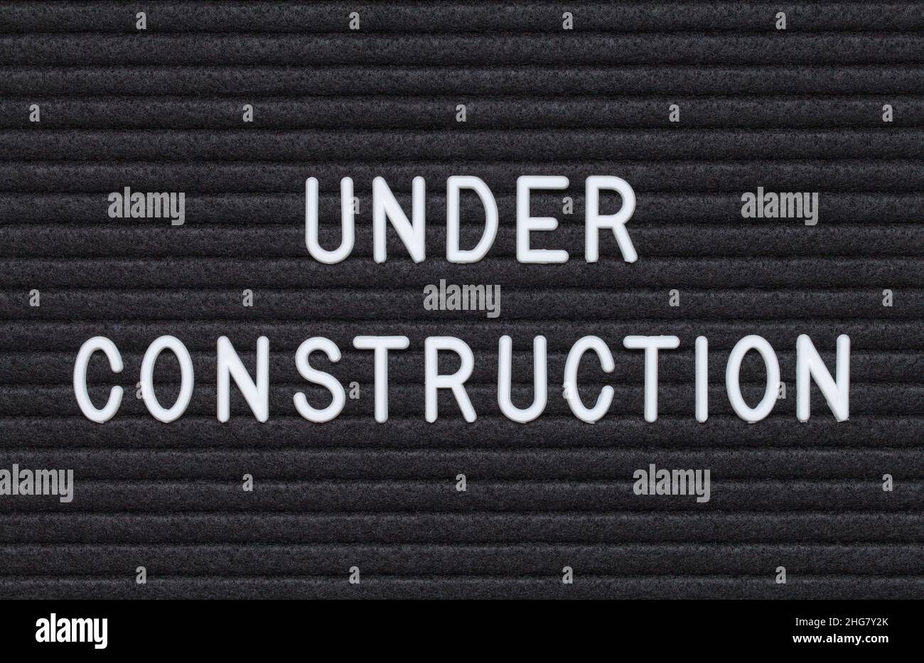 Under Construction Black Felt Letter Board Sign Stock Photo - Alamy
