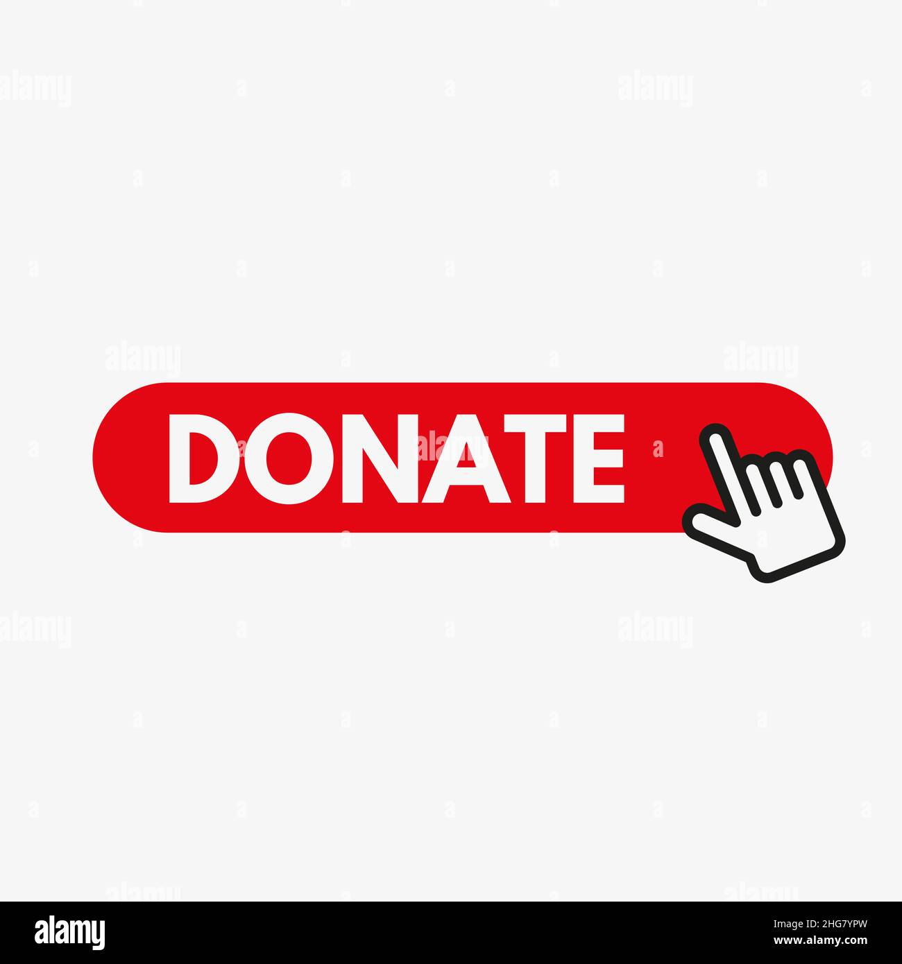Donate button and cursor clicking. Vector icon Stock Vector Image & Art ...