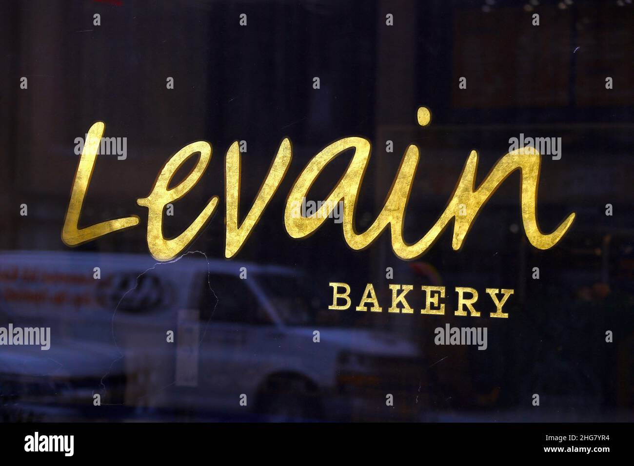 Levain Bakery brand logo on the street in New York City, NY, USA on ...