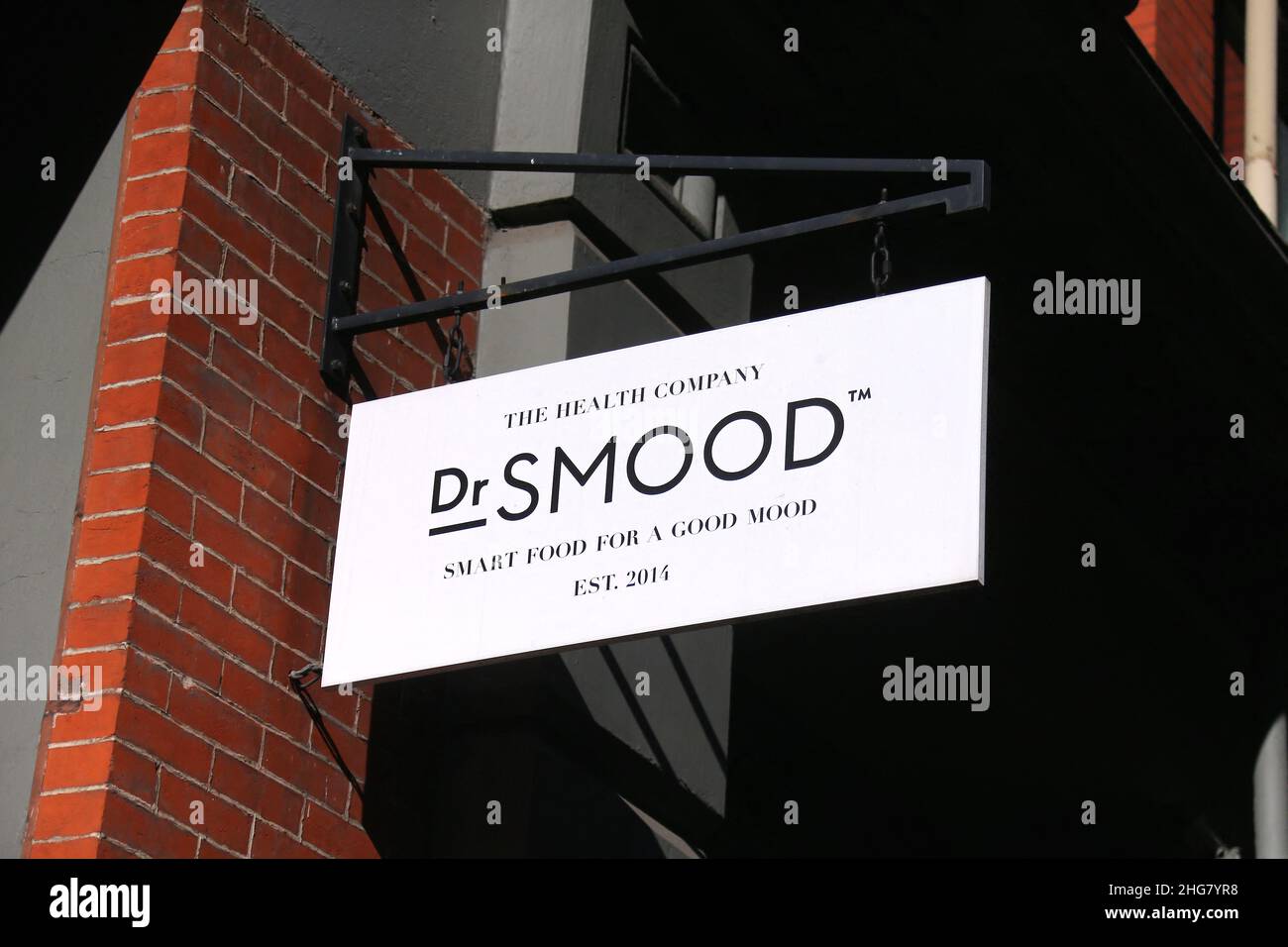 Dr Smood brand logo on the street in New York City, NY, USA on January ...