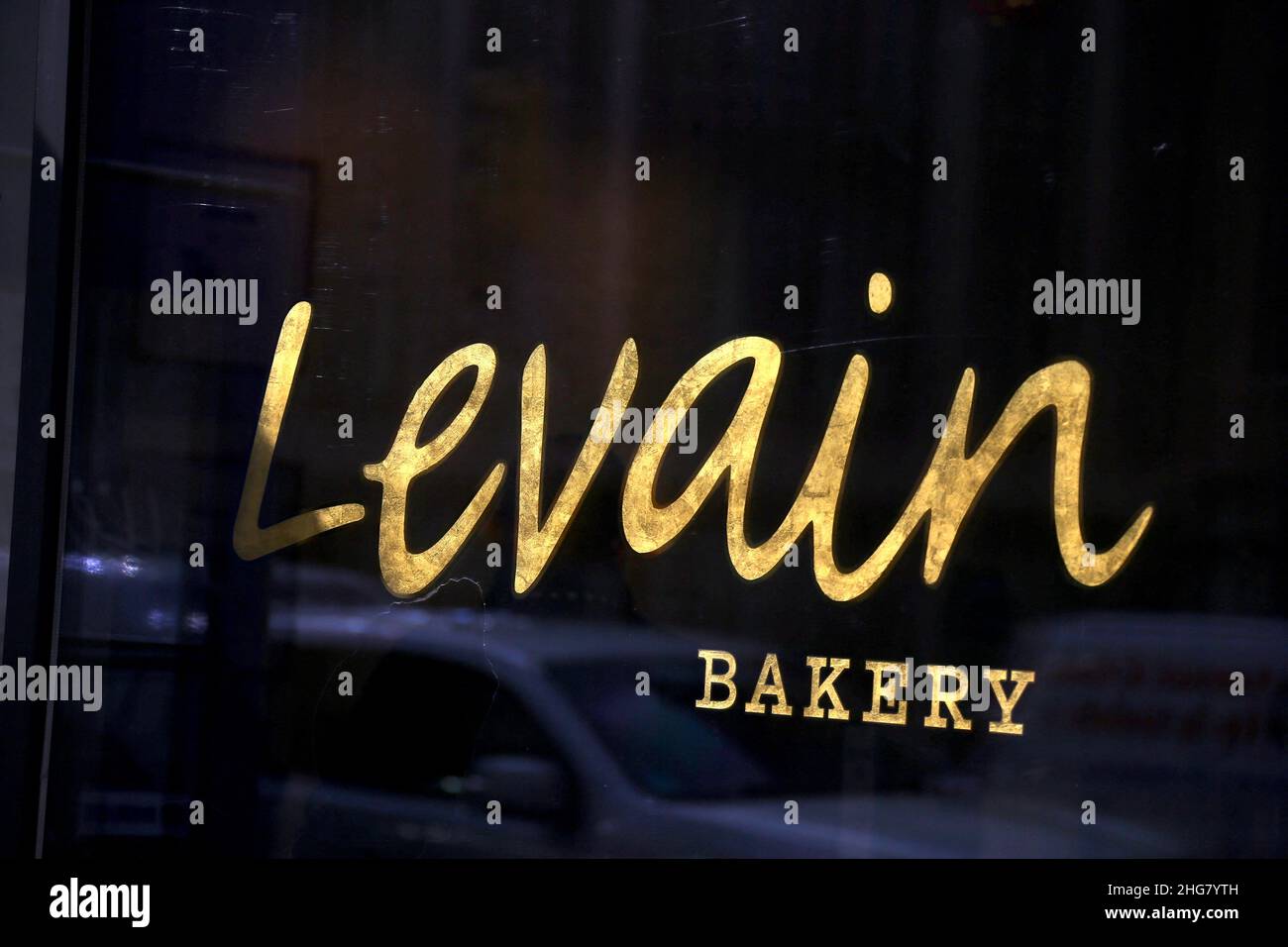 Levain Bakery brand logo on the street in New York City, NY, USA on ...