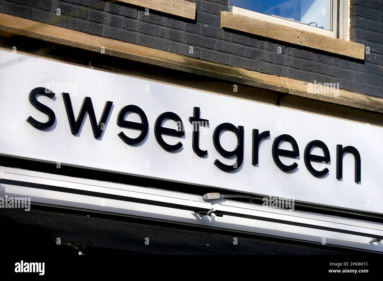 Sweetgreen brand logo on the street in New York City, NY, USA on ...