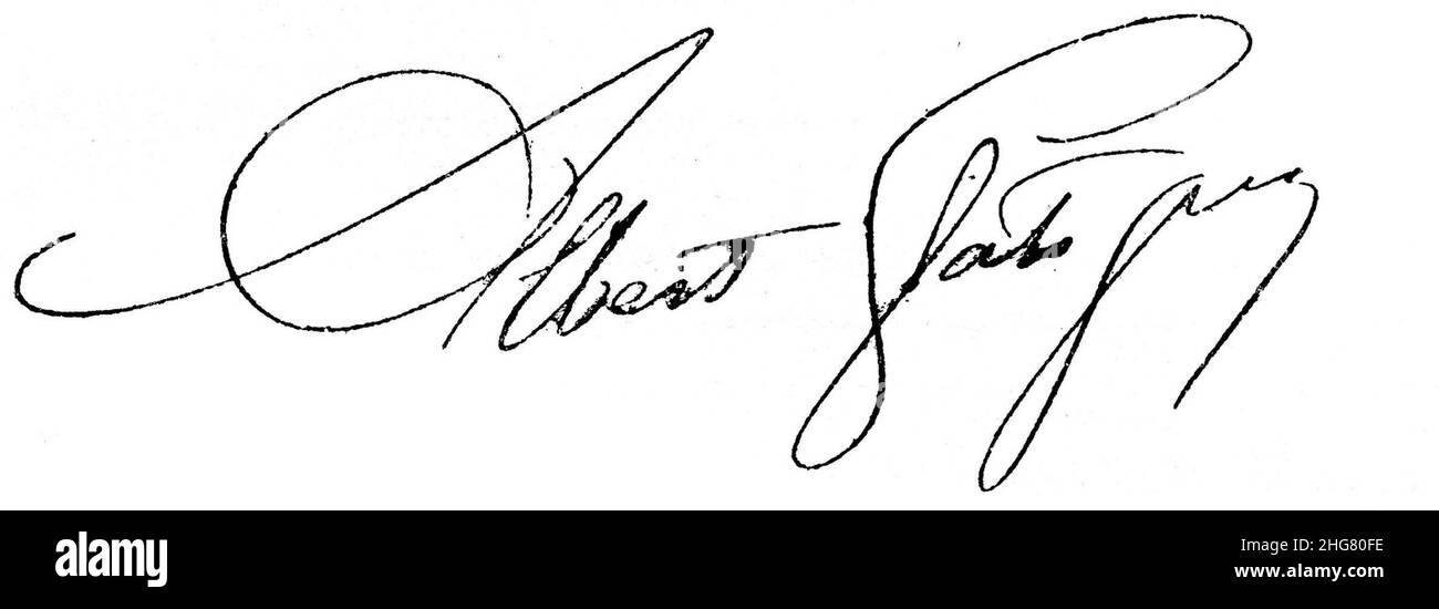 Signature Albert Glatigny Stock Photo - Alamy