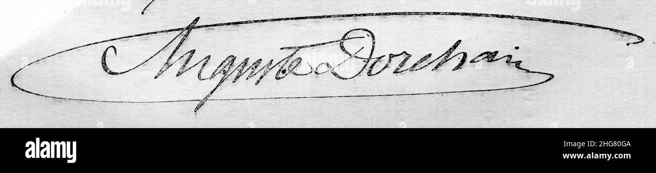 Signature Auguste Dorchain Stock Photo - Alamy