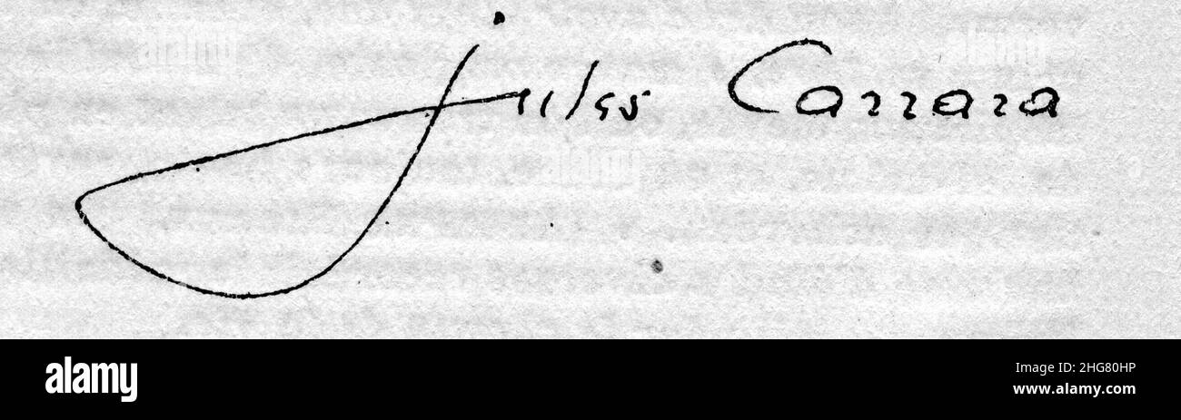 Signature Jules Carrara Stock Photo - Alamy