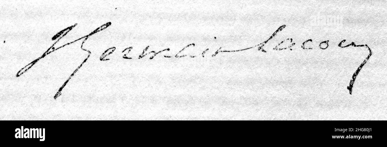 Signature Joseph Germain-Lacour Stock Photo - Alamy